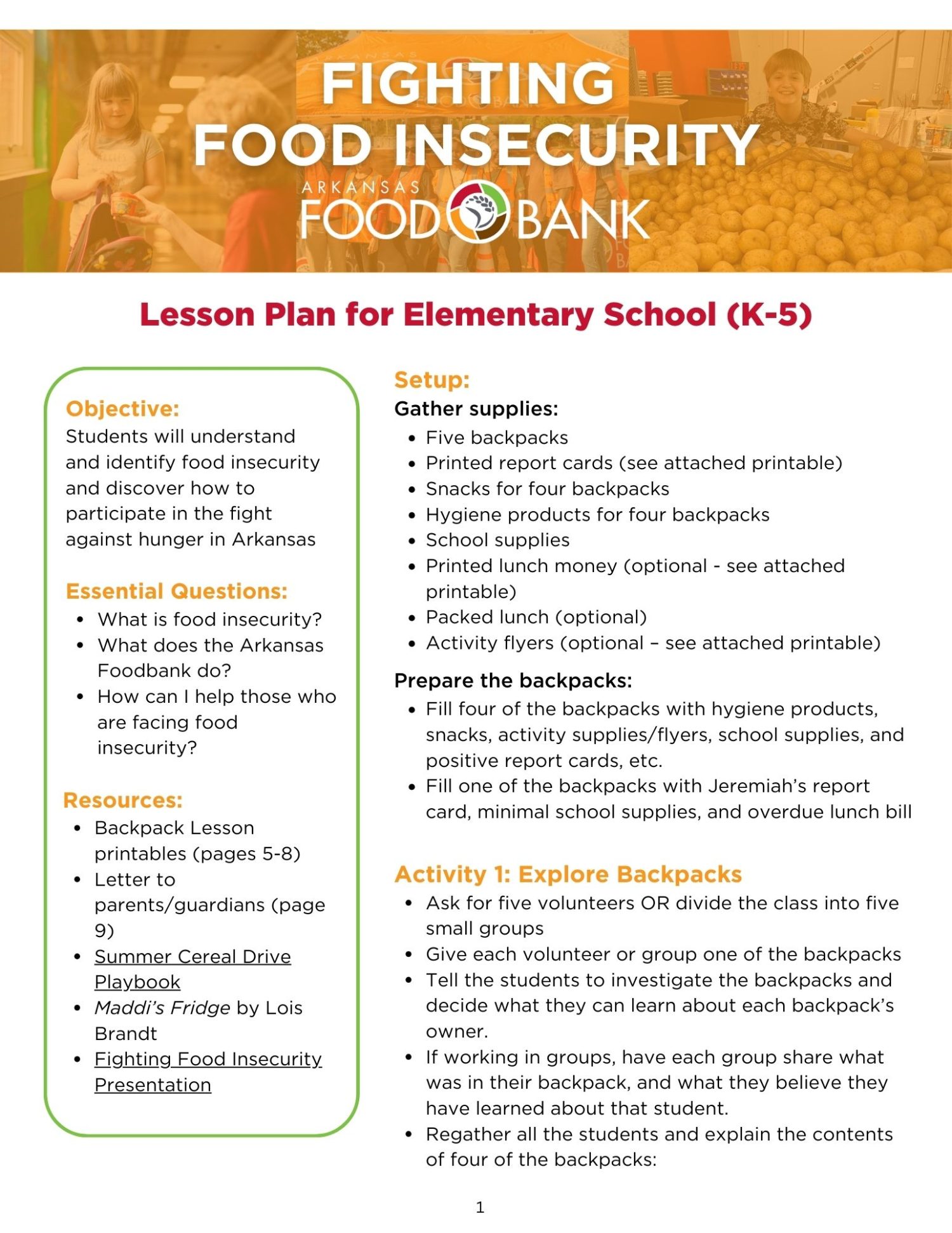 Education Resources Arkansas Foodbank