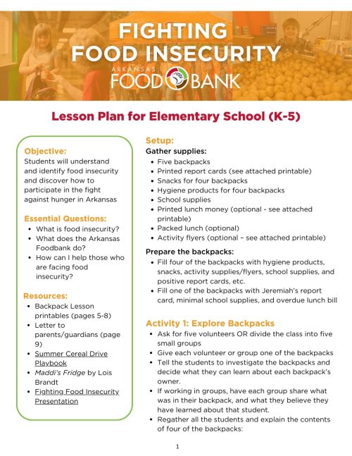 Education Resources - Arkansas Foodbank